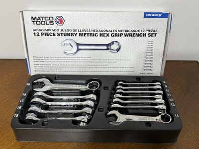 MATCO 12pc Tools Stubby Wrench Metric Hex Grip Set SMEWSM12 (8mm-19mm ...