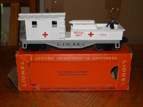 LIONEL 6814 FIRST AID MEDICAL CAR W/OB STRETCHES & OXYGEN TANKS NICE ...