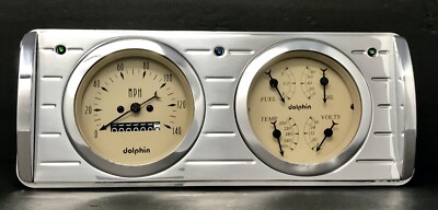 1940 Ford Car 2 Gauge Dash Panel Quad Style Insert Set Tan | eBay