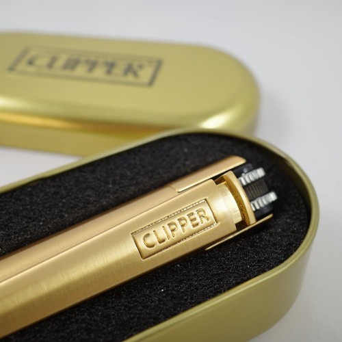 NEW CLIPPER Metal Lighter Matte Gold finish - Gift Box stoner 420 rare ...