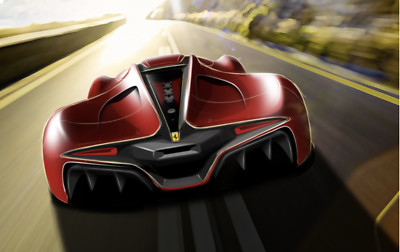 FERRARI Race Car Racing Hypercar Concept Custom Built LARGE 1:12SCALE ...