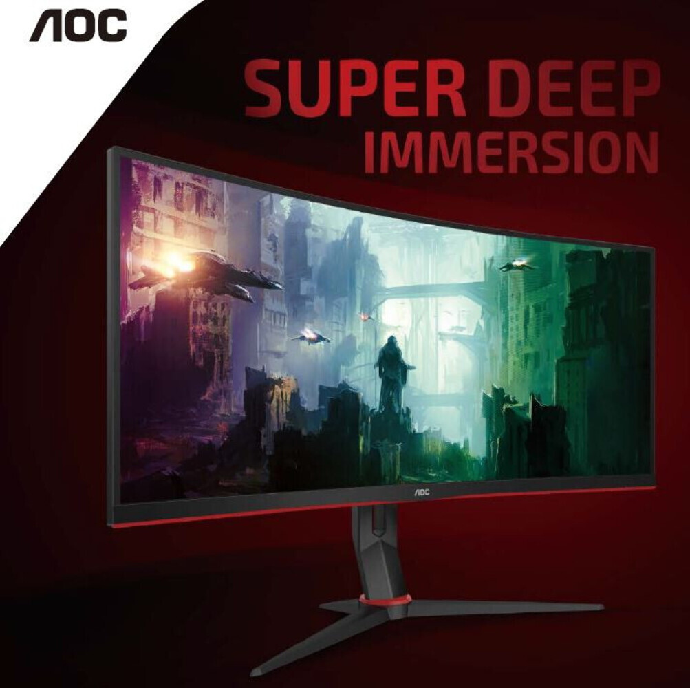 AOC 34" Curved 3440 x 1440 21:9 Gaming Monitor CU34G2X 4717385945395 | eBay