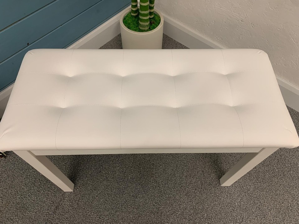 *NEW* White Piano Stool With Music Storage, Deep Sunk Buttons, Well ...