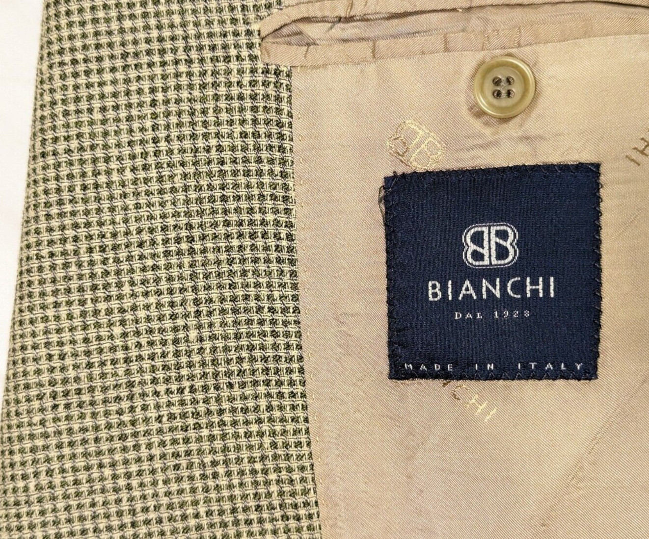 BIANCI Lanificio Privernum Olive Green BLAZER SUIT CO… - Gem