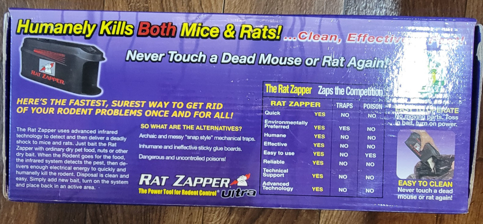 Rat Zapper Ultra Mouse Trap 11.5" Battery Powered Electronic Humane ...