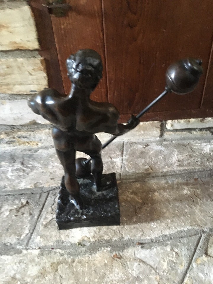 Eugene Sandow Bodybuilding Statue Antique Mr Olympia weight lifting ...