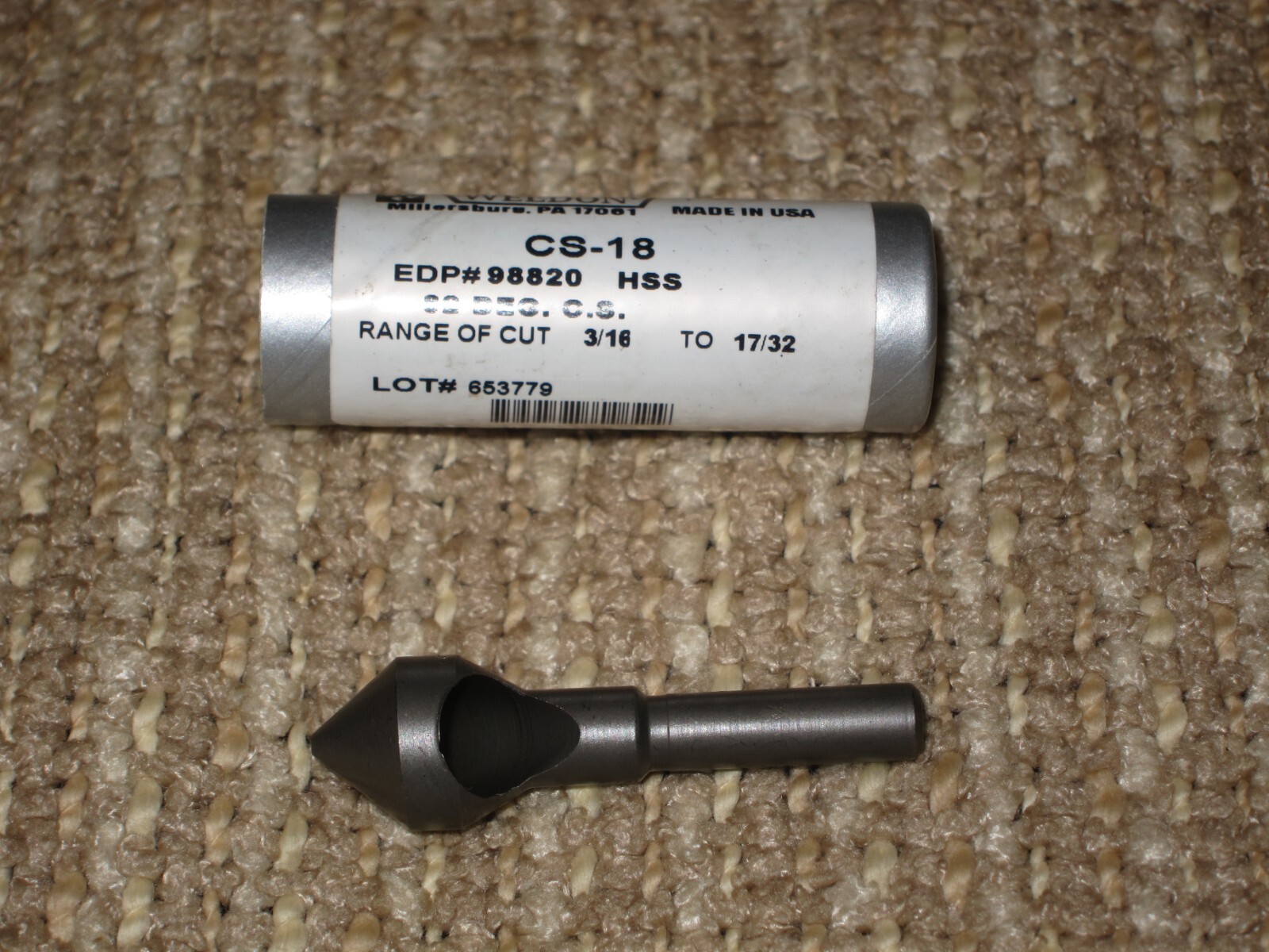 New WELDON High Speed Steel Countersink Bit # CS-18, 3/16"-17/32" cut ...