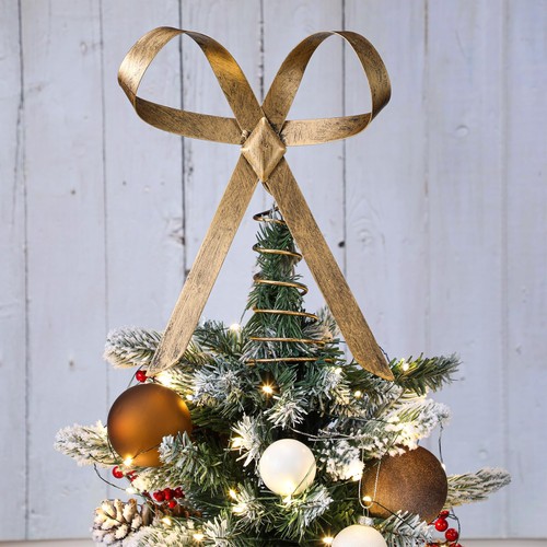 9.8inch Large Brass Bow Christmas Tree Topper Vintage Metal Christmas ...