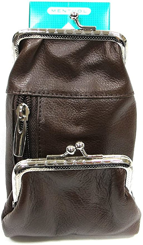 Cow Leather Cigarette Case + Coin Pouch Combo 2 Kiss Lock + Zipper ...
