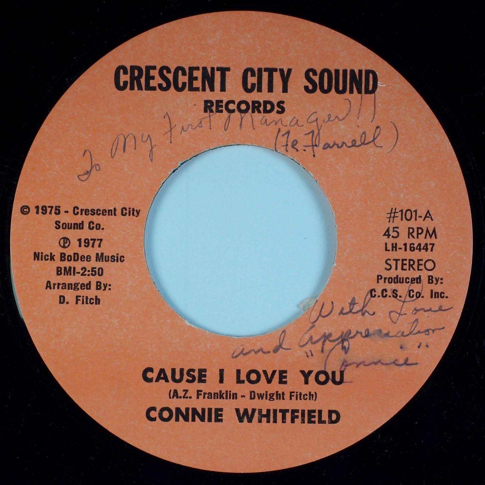 CONNIE WHITFIELD: Cause I Love You CRESCENT CITY North Carolina 70s Pop ...