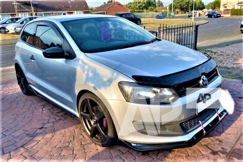 VW Polo MK5 6R 6C GTI R Gloss Black Front Splitter Spoiler Lip Body Kit ...