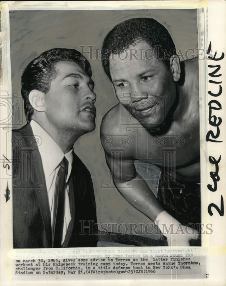 1966 Press Photo Boxer Willie Pastrano at Jose Torres' boxing workout ...