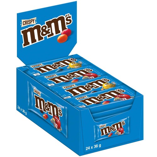 M&M's Crispy Chocolate M&Ms MMs 24 X 36g Bags FULL BOX from Germany | eBay