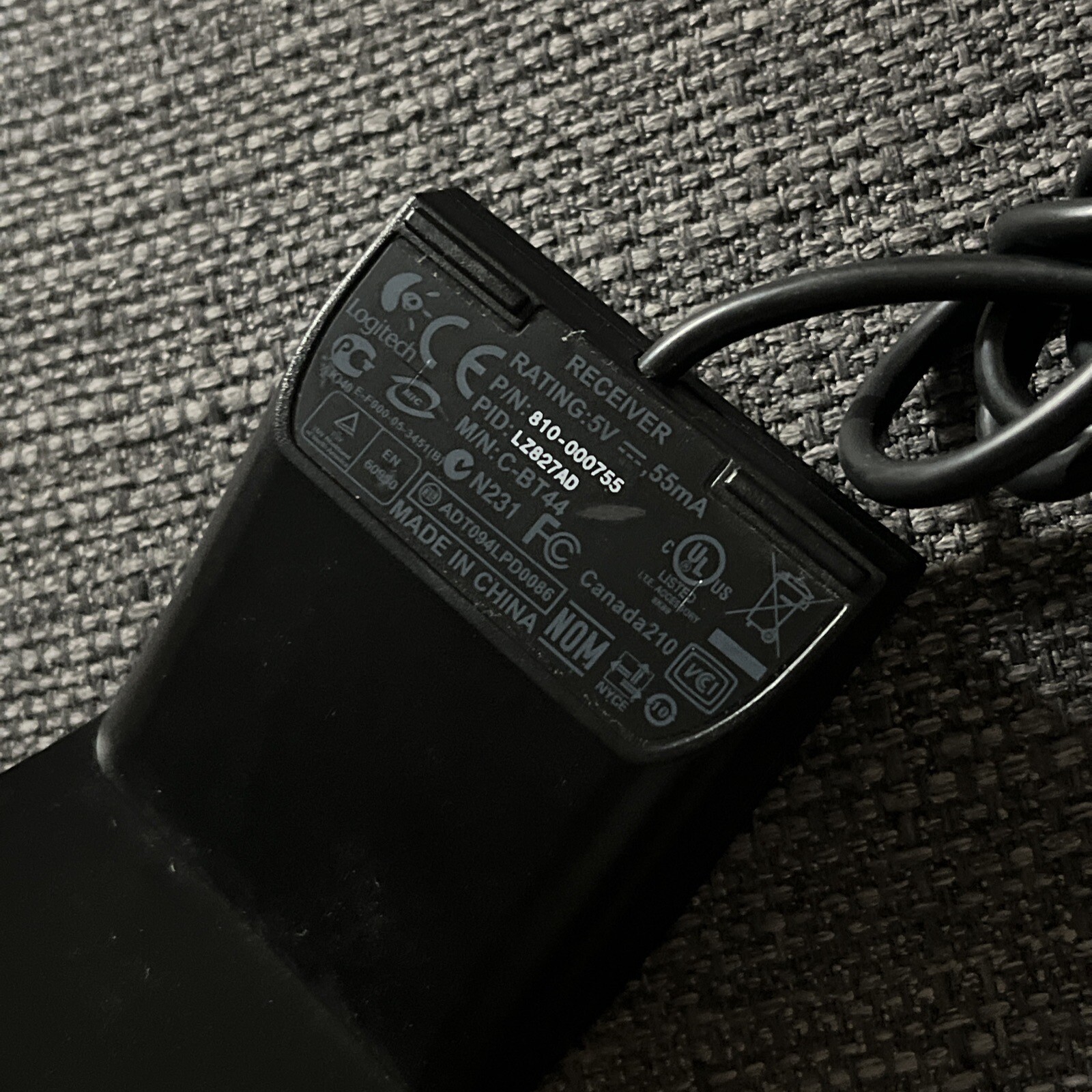 Logitech USB Adapter Wireless Receiver Keyboard Mouse C-bt44 CBT44 810 ...