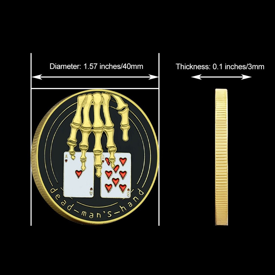 Dead Man's Hand Poker Card Guard Coin Las Vegas Lucky Token Collectible ...