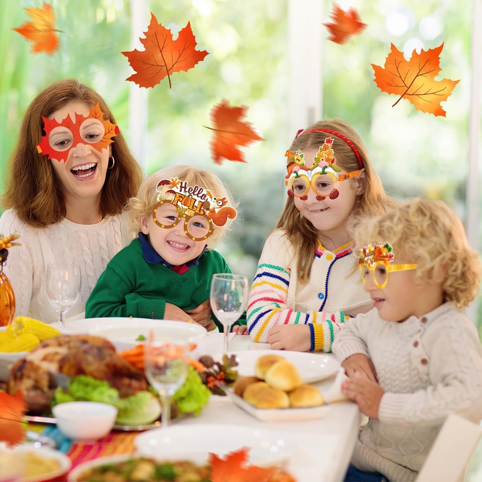 Fall Paper Glasses, 26pcs Hello Fall Autumn Themed Frames Glasses ...