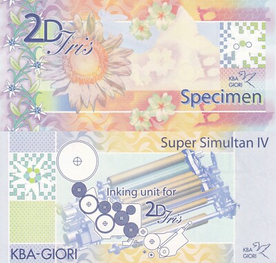 Test Notes Kba Giori Super Simultan IV 2D-Iris Specimen Large Size | eBay