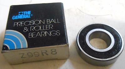 THE GENERAL PRECISION BALL ROLLER BEARINGS Z99R8, 1 1/8" OD, 1/2" ID, 5 ...