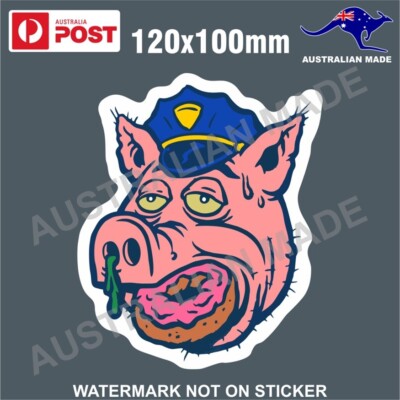COPS PIGS POLICE STICKER EATING DONUT FUNNY | eBay Australia