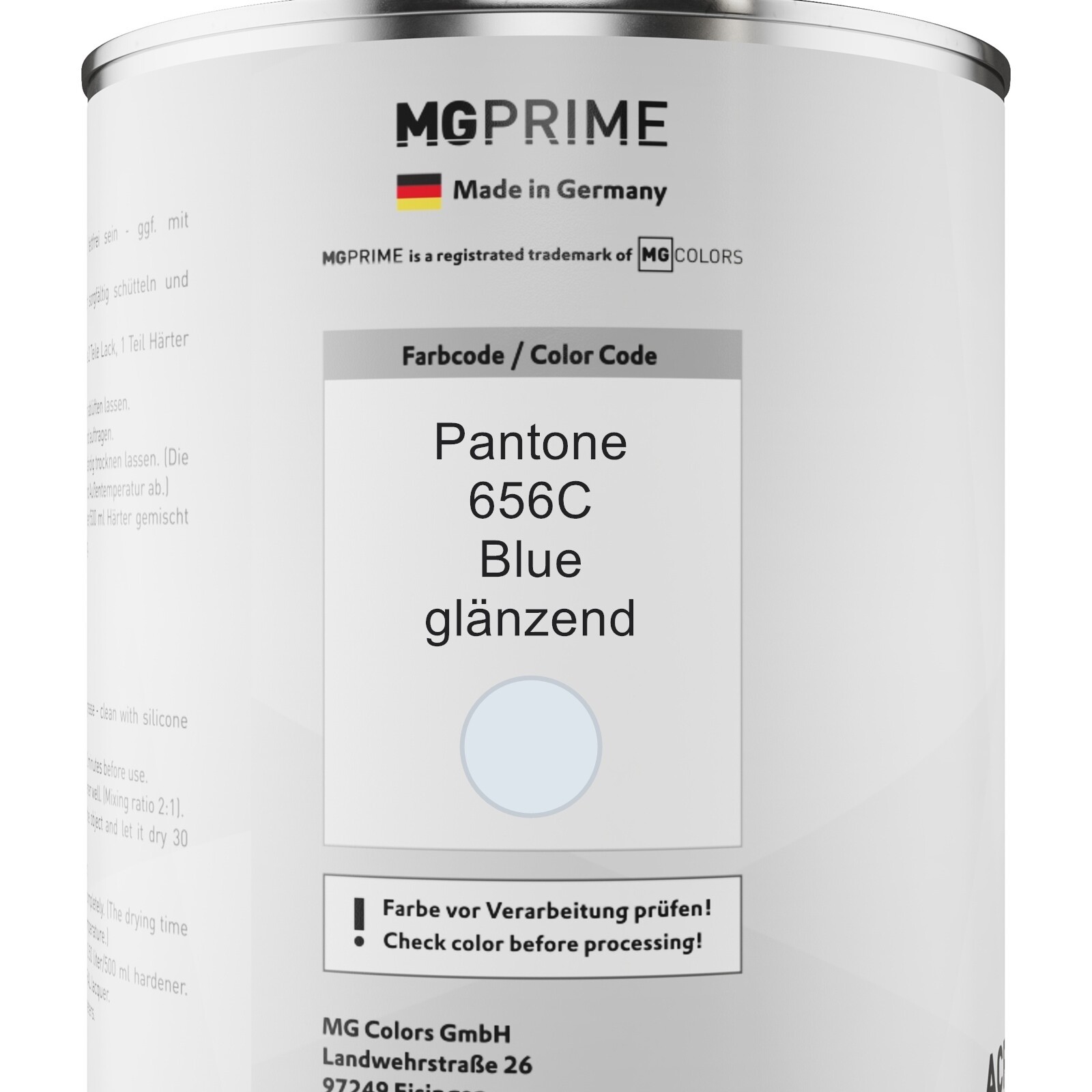Pantone 656C Blue glänzend Acryl Lack 1,5 Liter 1500 ml Dose inkl ...