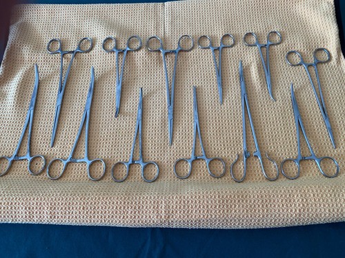 Surgical Forceps Package. Ochsner, Pean, Crile, Adson, Forceps. Twelve ...