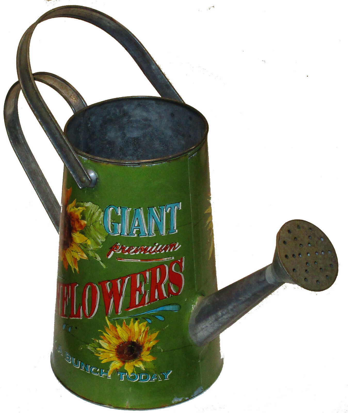 Galvanized Metal Watering Can Country Farmhouse Sunflower Water Can ...