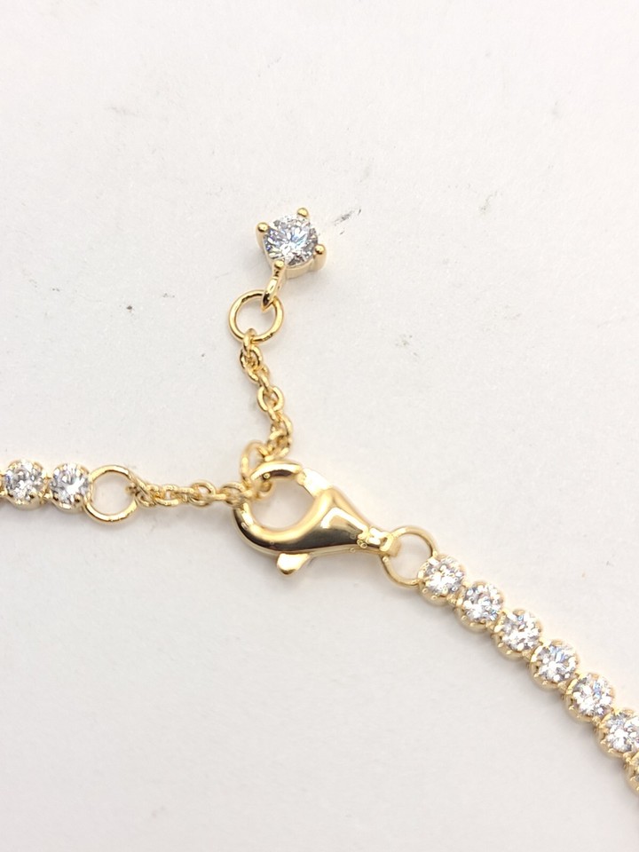 Pandora Gold Plated Sparkling Halo Tennis Bracelet 569416C01 7.1 in ...