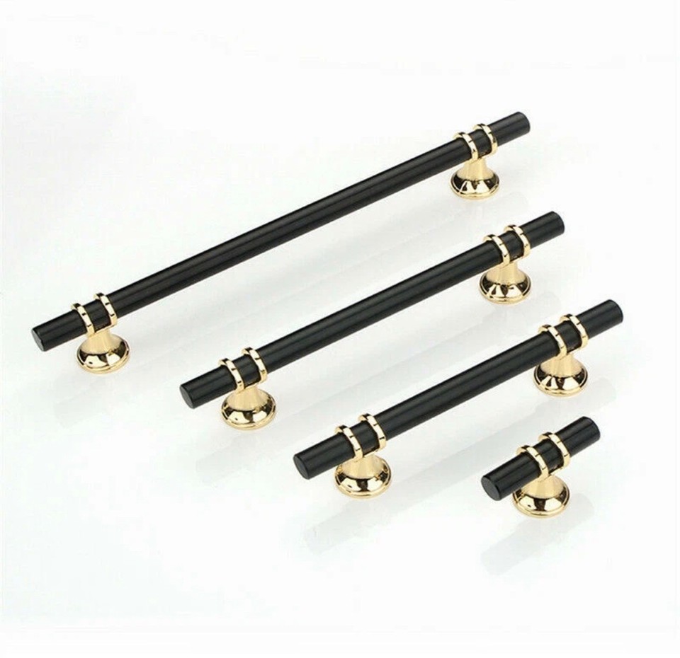 Kitchen Cabinet Drawer Handles, Black Gold/Luxury Gold | eBay UK