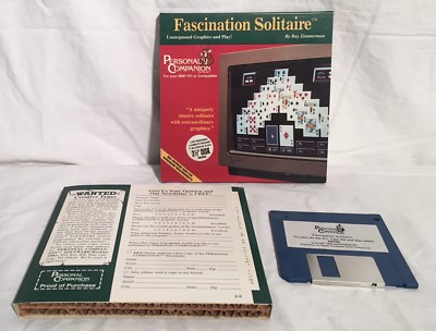 Vintage FASCINATION SOLITAIRE PC Game DOS 3.5" Floppy Disk CIB Box ...