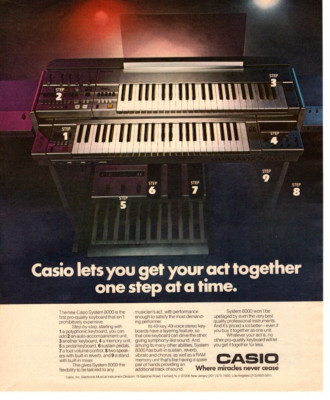 1984 CASIO SYSTEM 8000 MODEL KEYBOARD PRINT AD, VTG 80s MUSIC ...