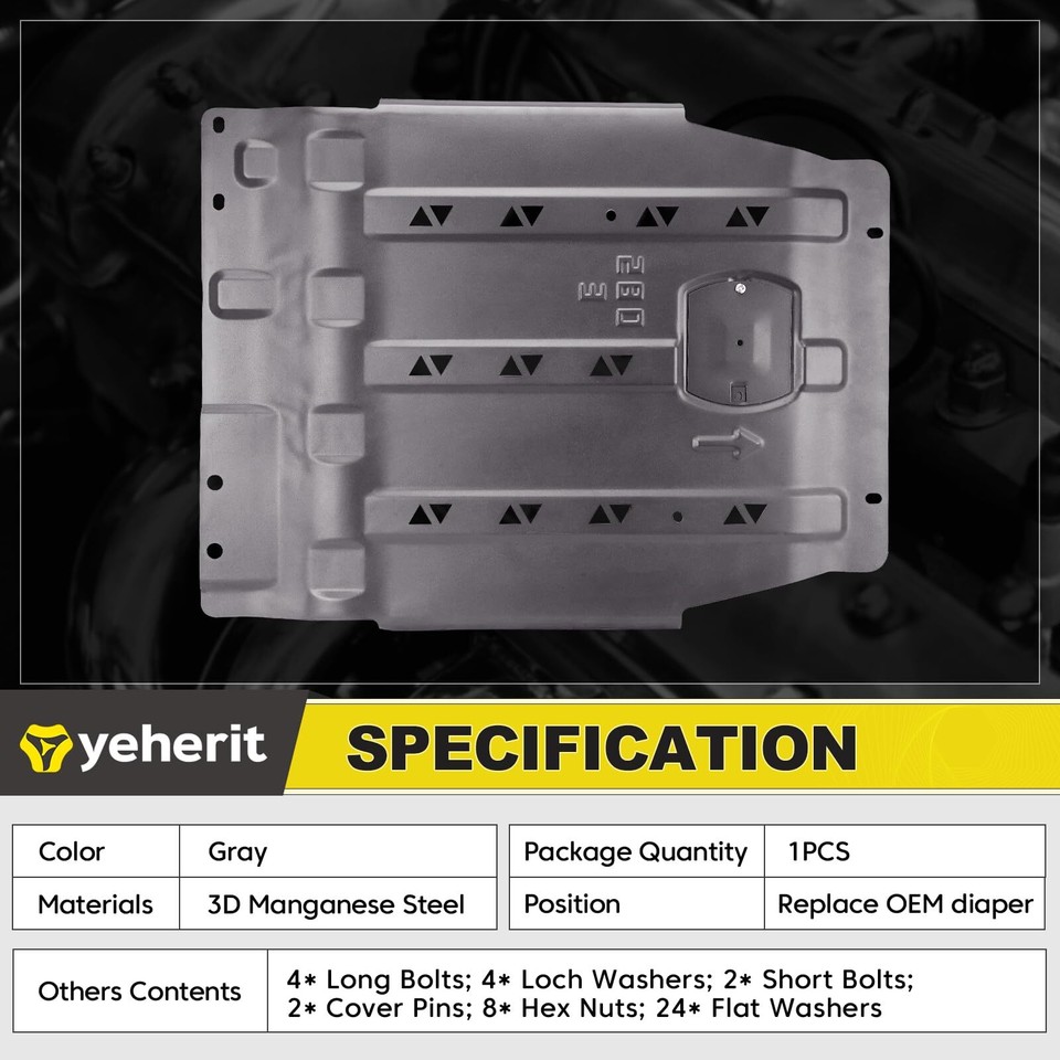 Transmission Skid Plate Gearbox Splash Shield Guard For 2015-2022 Ford ...