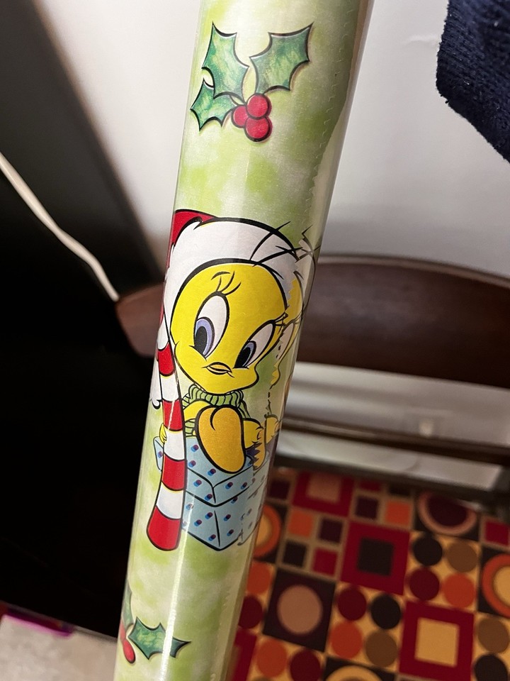 Vtg Looney Tunes 1990s Christmas Gift Wrapping Paper 25 Sq Ft Sealed ...