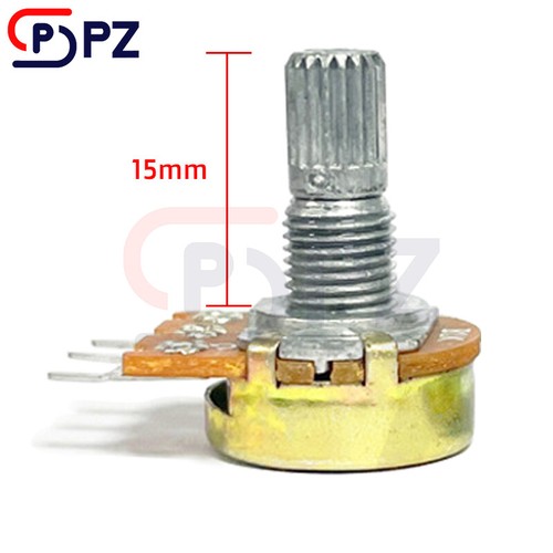 10PCS 10K ohm Linear Taper Rotary Potentiometer Panel Pot B10K 15mm ...