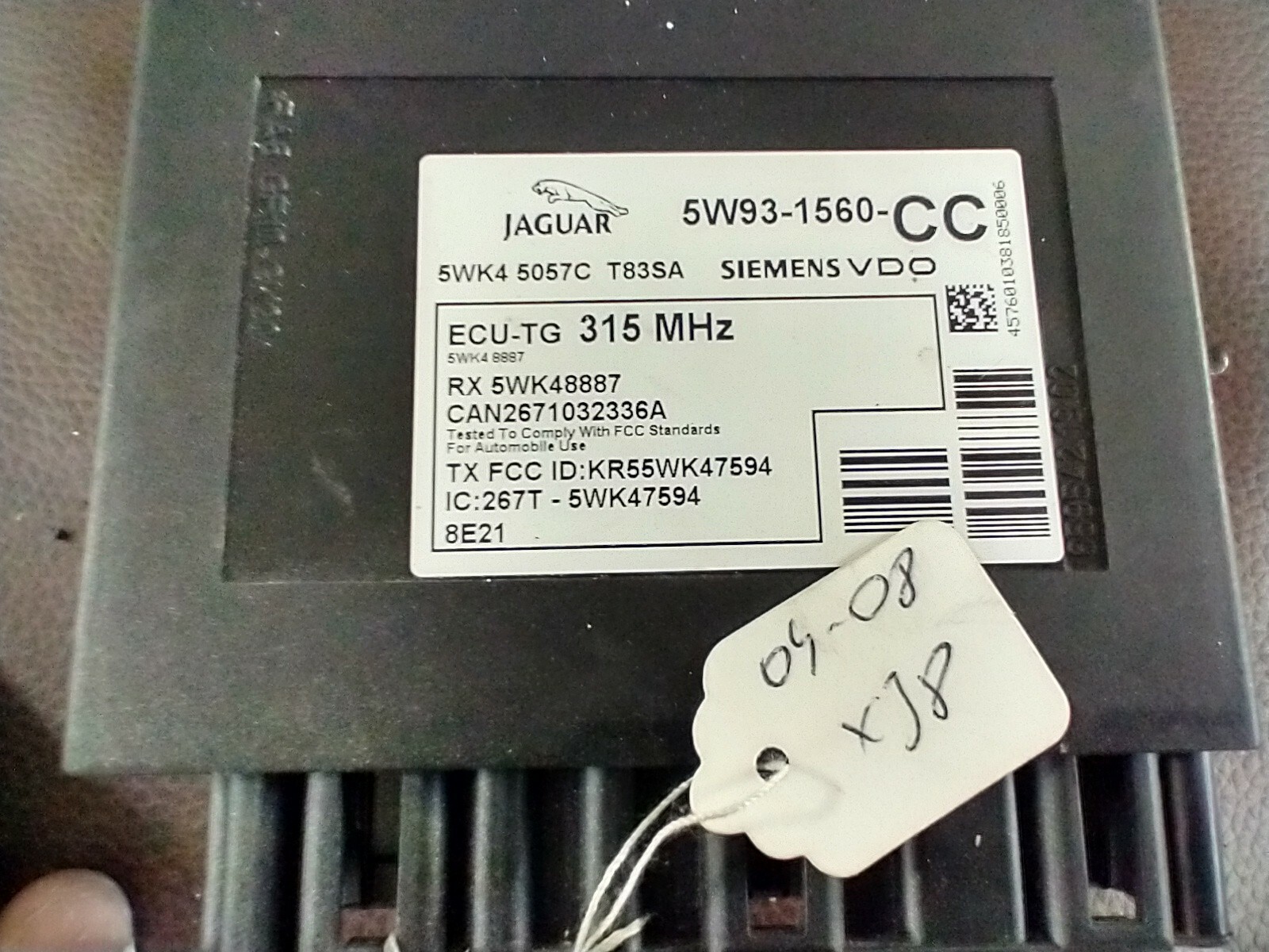 2004-2009 Jaguar Xj8 Tire Pressure Monitor TPS 5W931560CC Module for ...