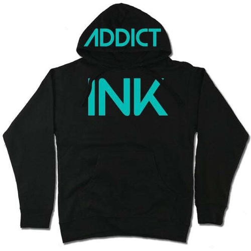 Neuf Inkaddict Femmes Encre Clair Pull Capuche Noir/Turquoise SMALL ...
