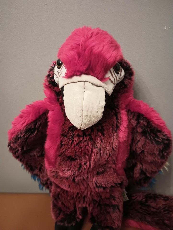 Folkmanis Scarlet Macaw Parrot Hand Puppet 15" Full Body + 12" Tail ...
