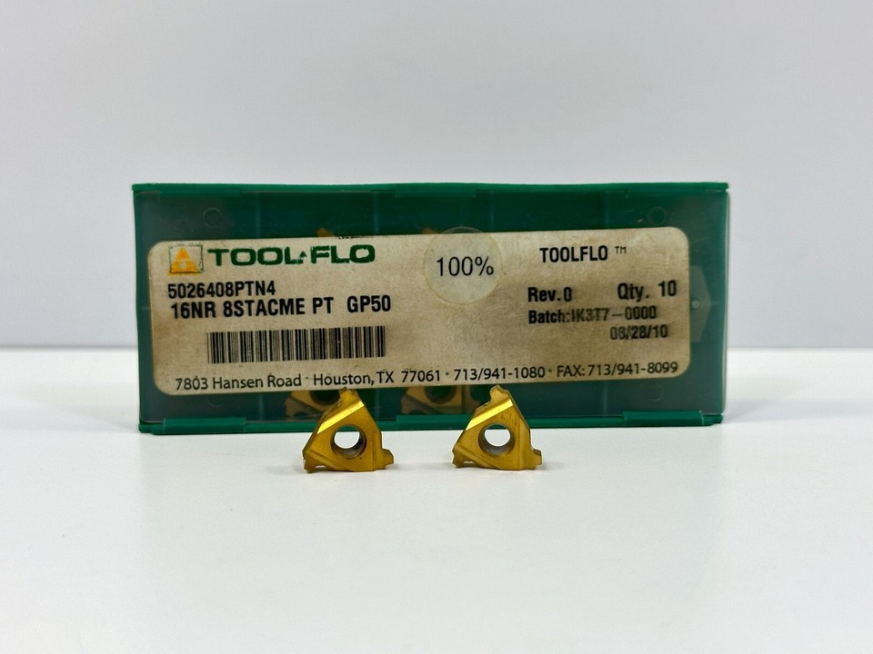 TOOL-FLO 16NR 8STACME PT New Carbide Inserts Grade GP50 6pcs | eBay