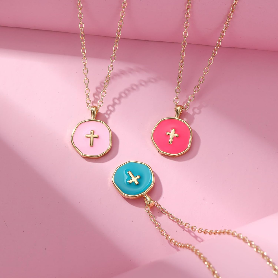 Cute Small Cross Necklace, First Communion Baptism Decorations Party ...