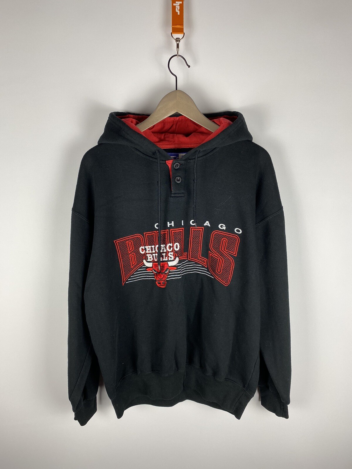 Vintage RARE Chicago Bulls NBA Y2K Starter Hoodie 90s… - Gem