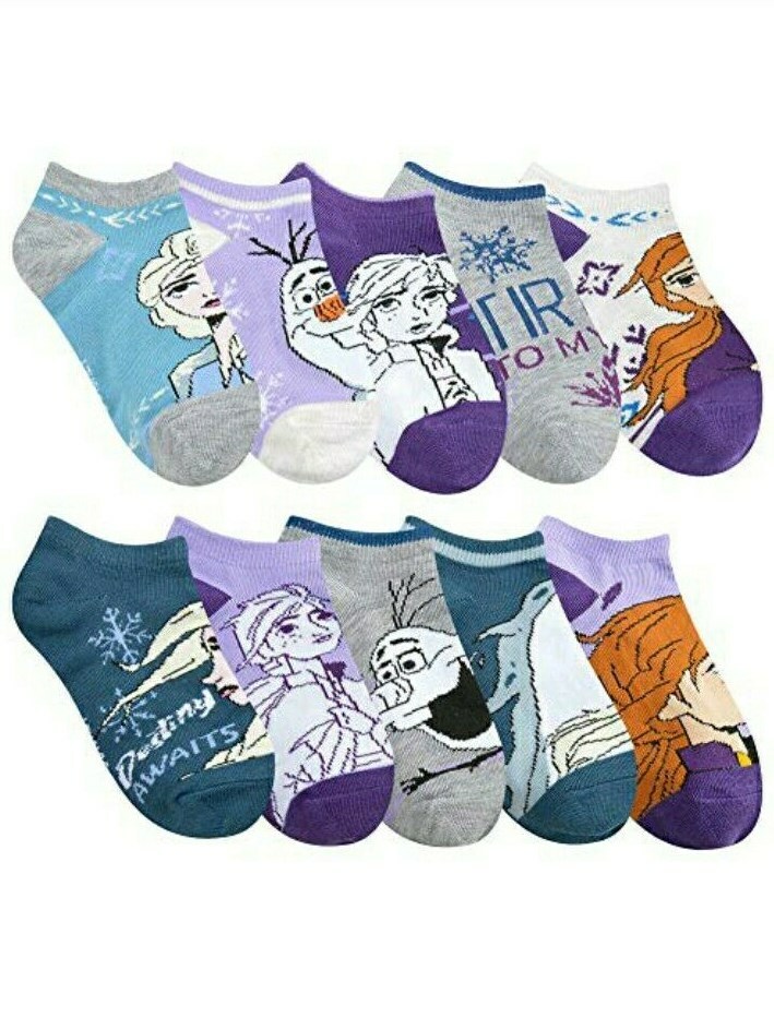 Disney Frozen II 10 Days of Socks Shoe Size 10.5-4 Or 6-10.5 Ankle ...