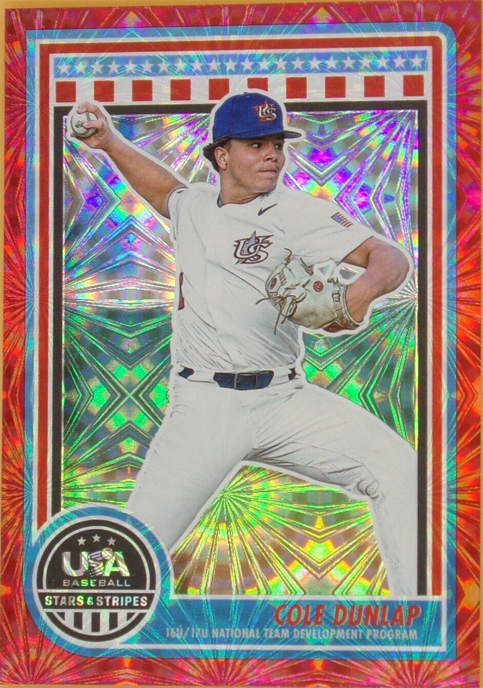 2025 Panini Stars and Stripes - Cole Dunlap #195 Red Fireworks /225 (RC ...