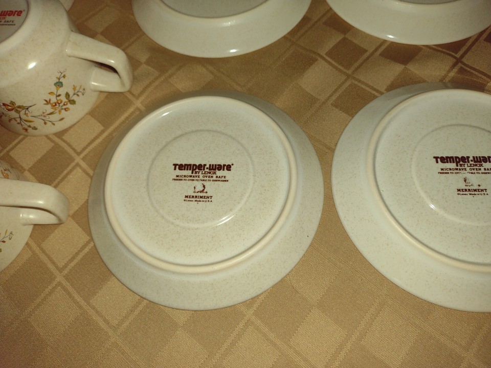 Vitnage Lenox Temperware MERRIMENT pattern 6 oz Cups & Saucers - Set of 6 | eBay