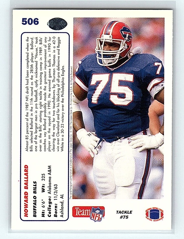 1991 Upper Deck Howard Ballard Buffalo Bills #507 | eBay