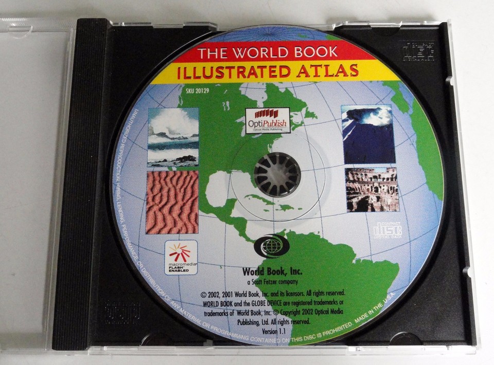 Lot of 3 Educational CD's including World Book, Atlas and Medical Guide ...
