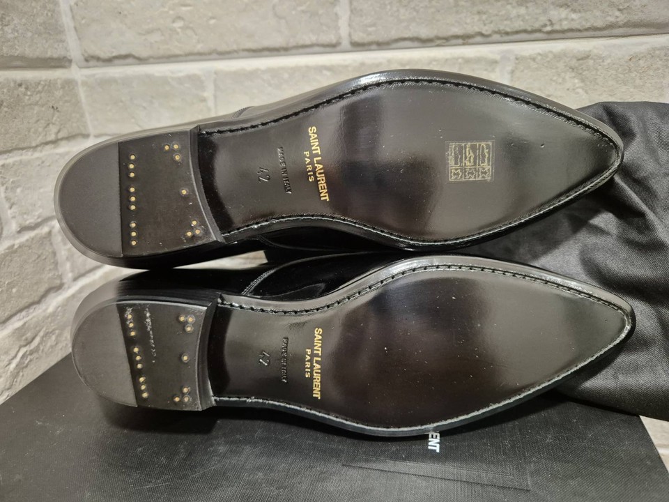 Authentic New Saint Laurent Paris YSL Noir Patent Leather Formal Shoes ...