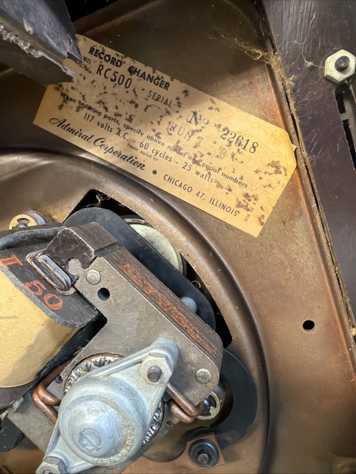 1950's Admiral Model 6S12N Bakelite Radio Record Player - Parts or ...