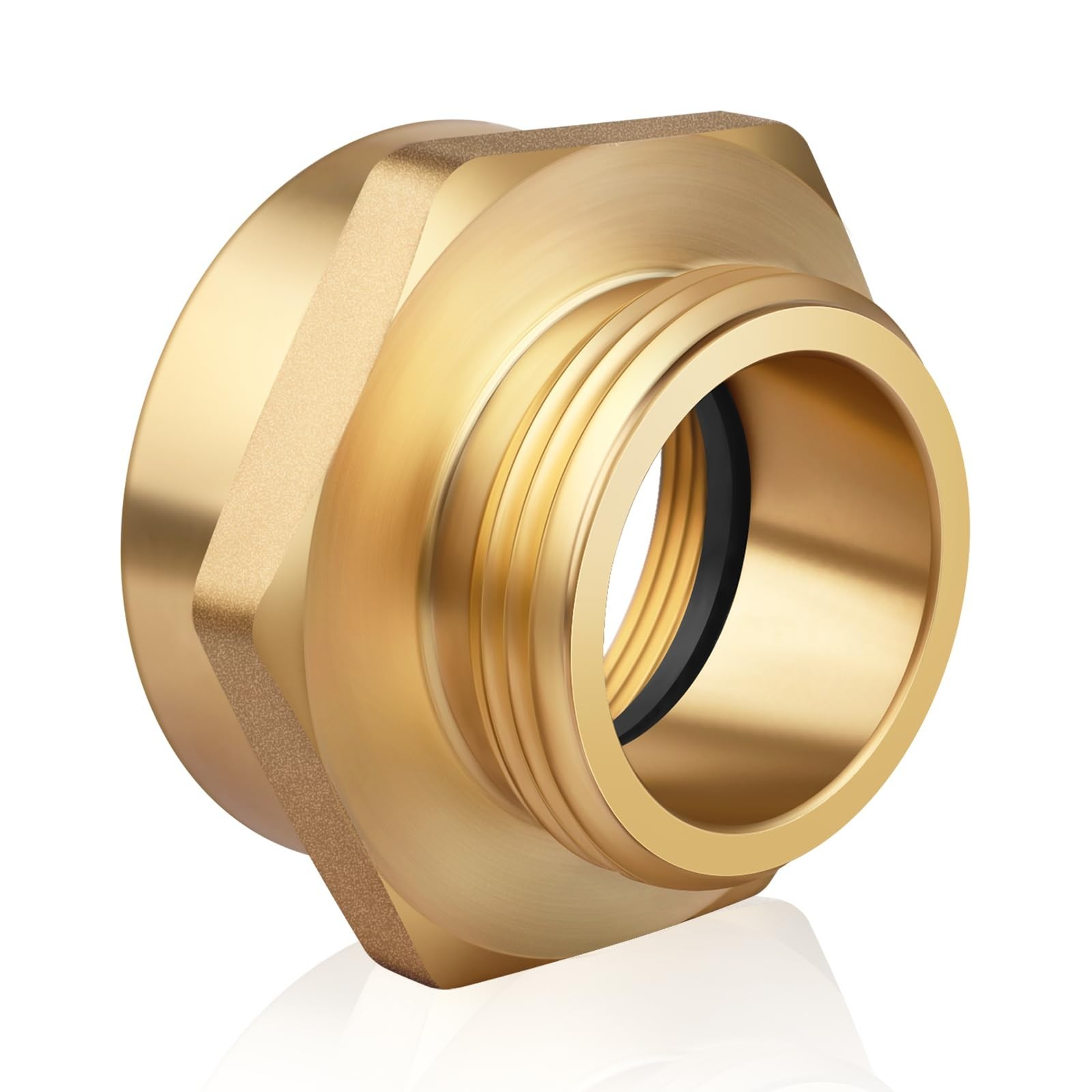 Fire Hydrant Hose Adapter, 1-1/2" NST (NH) Female x 1-1/2" NPT Male Hex ...