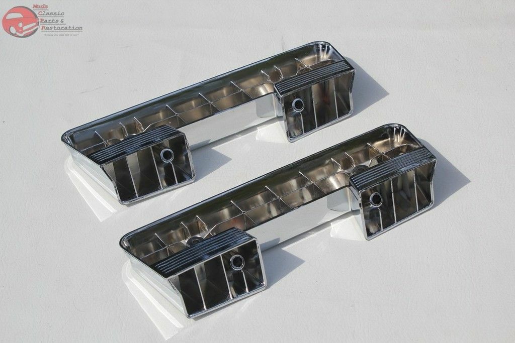 Chevy GM Front Interior Inside Chrome Arm Rest Pad 13" Bases Pair Set ...