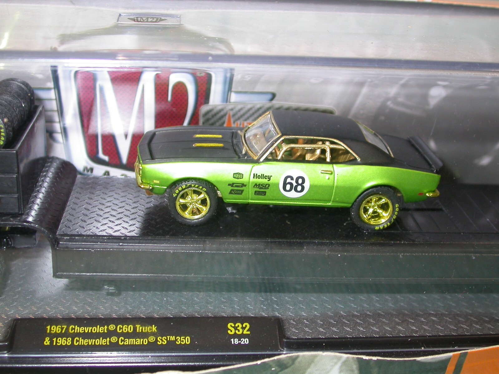 M2 Auto Haulers 67 Chevy C60, 68 Chevy Camaro SS 350green in box 1/750 ...