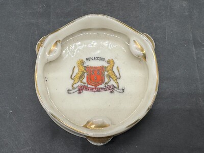 VINTAGE ARMS OF ABERDEEN ASHTRAY MILITARY DRUM CRESTED WARE SOUVENIR ...